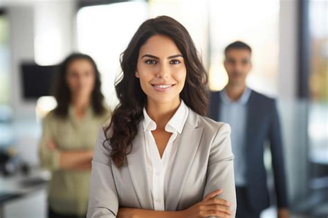 Premium Ai Image Beautiful Girl In Office Illustration Ai Generativexa
