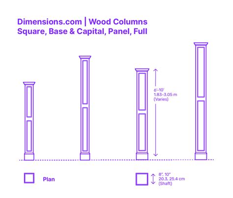 Wood Column Square Spaced Dimensions And Drawings