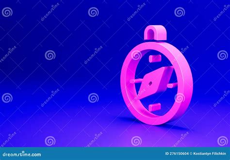 Pink Compass Icon Isolated On Blue Background Windrose Navigation Symbol Wind Rose Sign