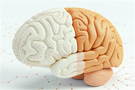 Artistic Representation Of A Brain Half Covered In Intricate Patterns Symbolizing The Blend Of