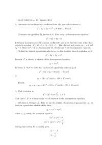 Sample Exam With Answers Elementary Differential Equations MAP Docsity