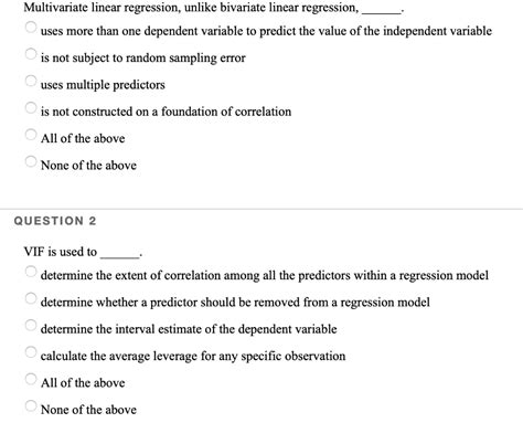 Solved Multivariate Linear Regression Unlike Bivariate Chegg