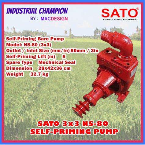 Sato 3x3 Ns 80 Self Priming Pump Macdesign Home Official Seller
