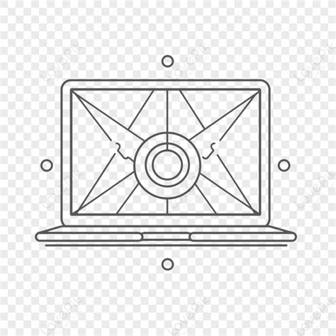 Screen Ng Computer Na Gawa Sa Black Line Art Vector Linya Ng Vector Larawan Numero Ng Graphics