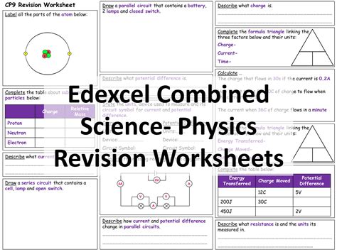 Edexcel Combined Science Physics Revision Worksheets Teaching Resources