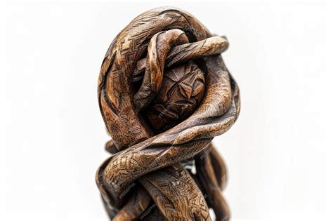 Spiral Creeper Vine Wrapping Around A Wooden Sculpture Premium Ai
