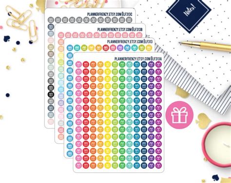 180 Tiny Present Icon Planner Stickers Choose Your Colorway Etsy