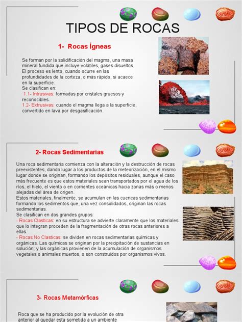 Tipos De Rocas Y Minerales Pdf Roca Geología Minerales