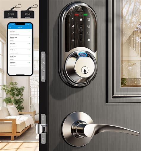Smart Locks For Front Door 2 Lever Handles Fingerprint