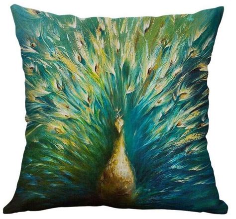 Green Peacock Throw Pillow Rcolorgreen