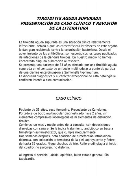 Tiroiditis Aguda Supurada Pdf Uy