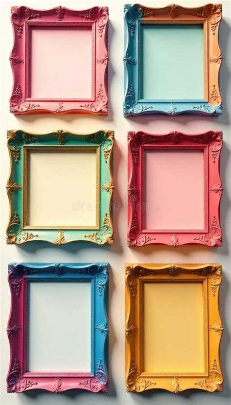 Set Of Colorful Frames Different Shapes And Styles Square Frames