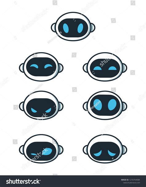 Cute Robot Bot Face Emotion Character Stock Vector Royalty Free 1216754584 Shutterstock
