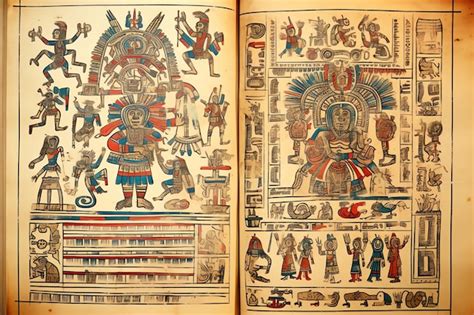 Premium Photo Codex Page With Aztec Pictorial Writing And Illustrations Illustration Photo The