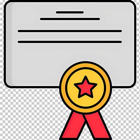 Certificate Of Merit Certificate With Star And Red Ribbon Png