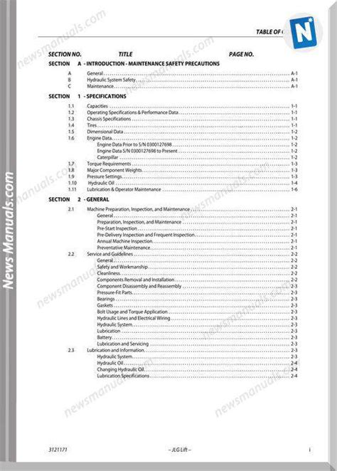 Jlg 1250ajp Boom Lift Service And Maintenance Manual