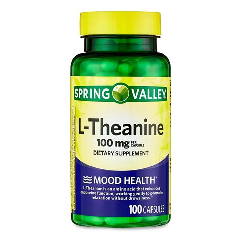 L Theanine 100mg 100 Capsulas Spring Valley Beauty Store Peru