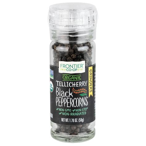 Frontier Organic Tellicherry Black Peppercorns With