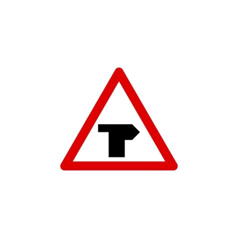 T Junction Ahead Main Road Right Triangle Sign Reflective Traffic Sign