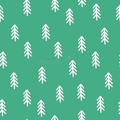 Cute Simple Christmas Tree Seamless Vector Pattern Stock Vector Illustration Of Merry Style