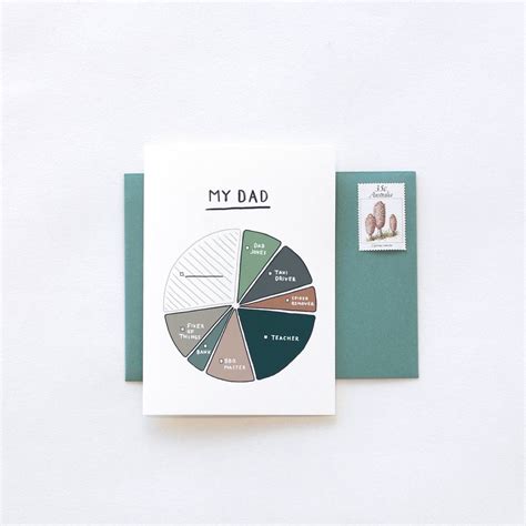 My Dad A Pie Chart Greeting Card In The Daylight