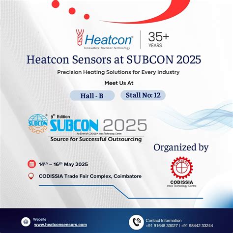 Heatcon Sensors Subcon 2025 Industrial Heating Solutions And Temperature Sensors Exhibition