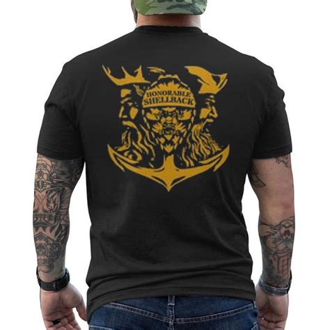 Golden Shellback Back Style Mens T Shirt Back Print Mazezy