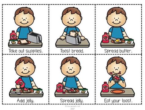 Ablls R Aligned Activities B26 Sequencing 6 Steps Making Toast Sequencing