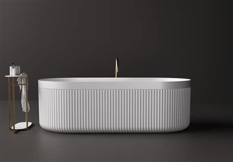 Venus Freestanding Fluted Bath 1700mm St86 Stonebaths