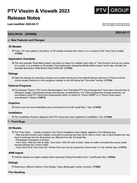 Release Notes Vissim 2023 00 05 En Pdf 3 D Computer Graphics Component Object Model
