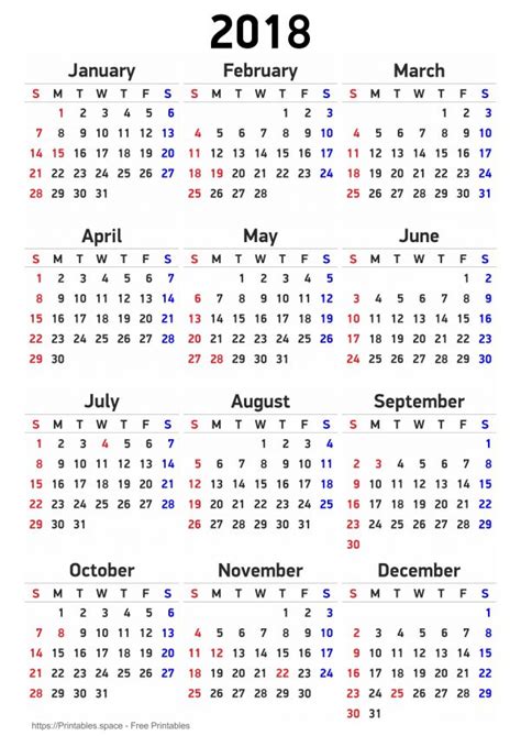 Free Printable Calendars 2018 Usa Download And Print