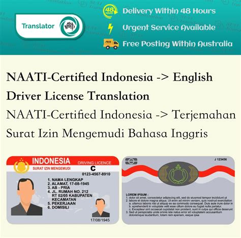 Terjemahan Sim Indonesia Ke Bahasa Inggris Bersertifikasi Naati Suyi