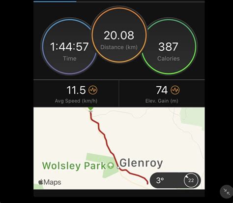 info in bottom right on map display garmin connect mobile ios