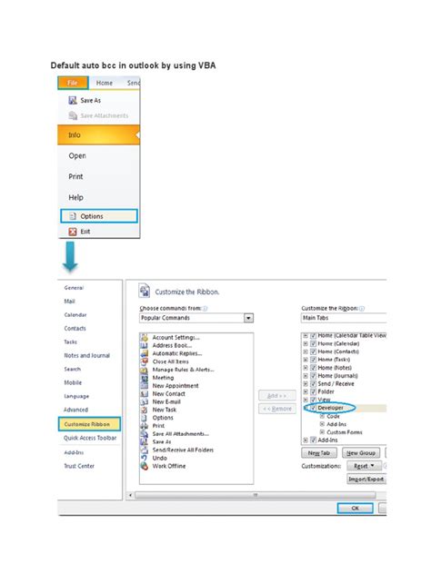 default auto bcc in outlook by using vba download free pdf visual