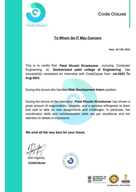khushi patel on linkedin connections codeclause share