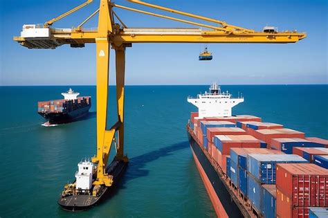 An Intermodal Container Being Precisely Loaded Onto A Shipping Vessel