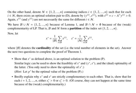 Solved Problem 1 Strict Complementarity In Linear