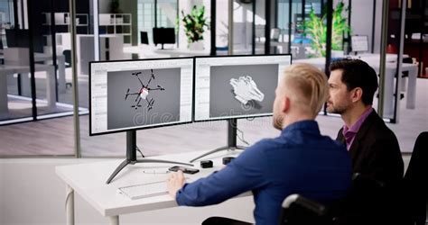 Men Using D Cad Software Stock Illustration Illustration Of Develop