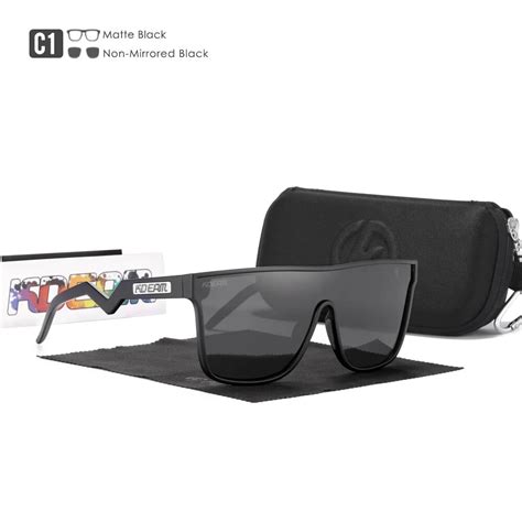 Kdeam One Piece Polarized Sunglasses Mens Oversized Wide Vision Sunglass With Special Curved