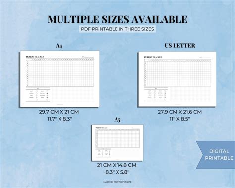 Period Tracker Printable Menstrual Cycle Length Journal Etsy