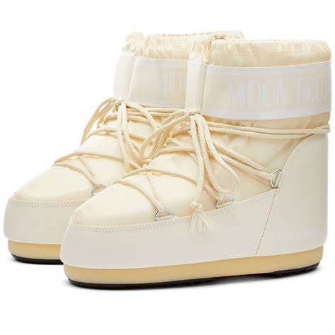 Moon Boot Womens Icon Low Nylon Boot In Cream Moon Boot