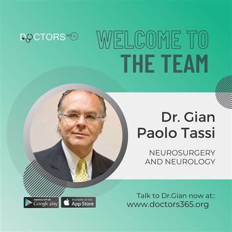 🎉 Welcome Dr Gian Paolo Tassi To Doctors365🎉 We Are Thrilled To Have Such A Distinguished