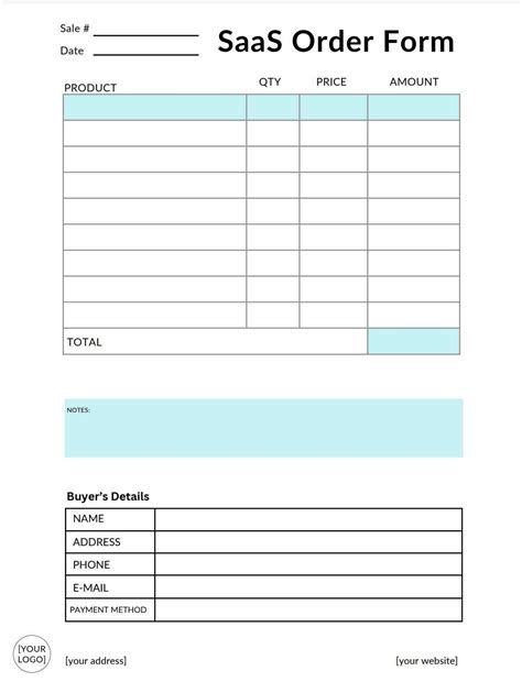 Free Saas Order Form Template For Download Pdf Doc