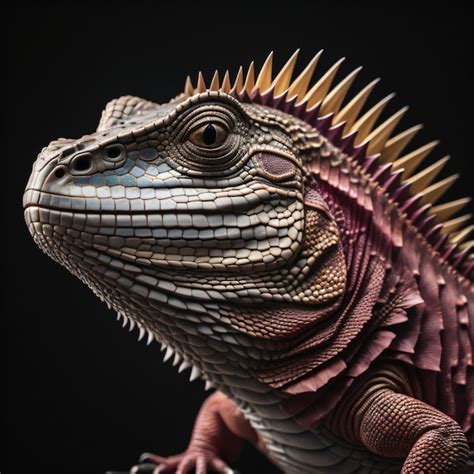 Premium Photo A Lizard With A Red And Gray Pattern On Its Head