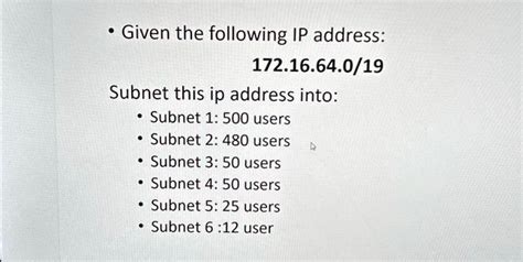 Solved Given The Following Ip Address 172 16 64 0 19 Subnet This Ip