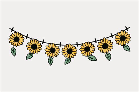 Sunflower Garland Vectors And Illustrations For Free Download Freepik