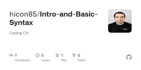 GitHub Hicon Intro And Basic Syntax Coding C