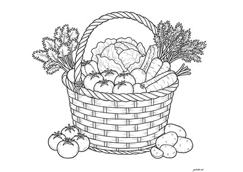 Desenho De Cesta De Vegetais Para Criancas