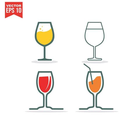 Alcohol And Cocktails Icon Set Collection Of Linear Simple Web Icons Such As Glasses Spirits