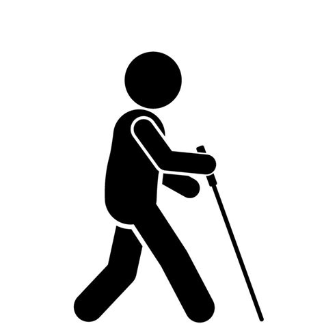 Vector Illustration Of A Blind Man Walking With A Cane 35742866 Vector